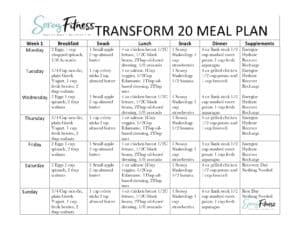 Transform 20 Meal Plan - Free Plan to Use Today & Tips for Max Results!