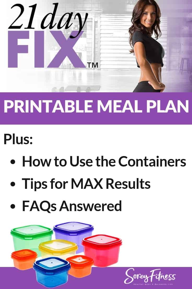 Free 21 Day Fix Meal Plan & Container Calculator