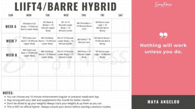 LIIFT4 Barre Blend Hybrid Calendar - Sorey Fitness by Kim and Kalee