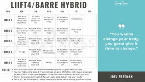 LIIFT4 Barre Blend Hybrid Calendar - Sorey Fitness by Kim and Kalee