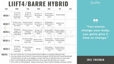 LIIFT4 Barre Blend Hybrid Calendar - Sorey Fitness by Kim and Kalee