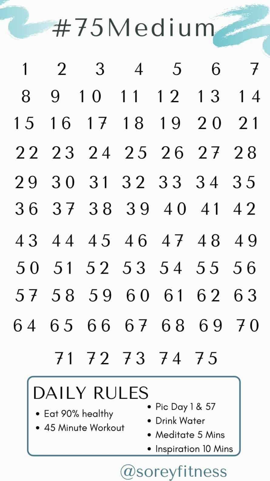 What Is The 75 Medium Challenge Rules Free Printable Tracker